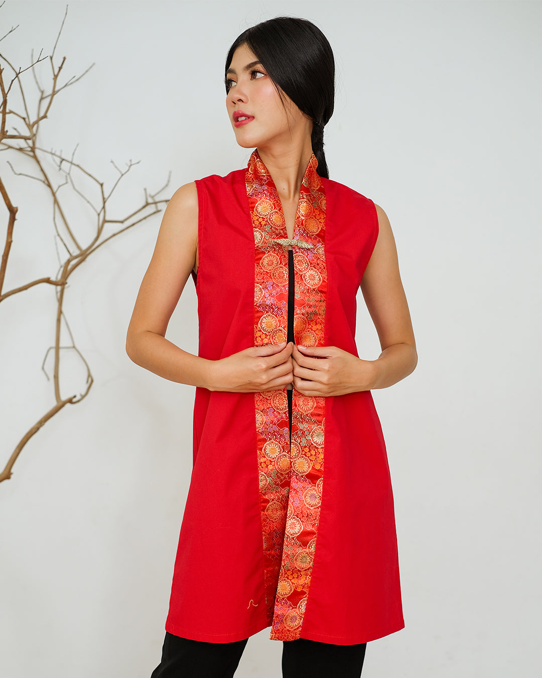 Lawu Long Vest - Red – etna batik